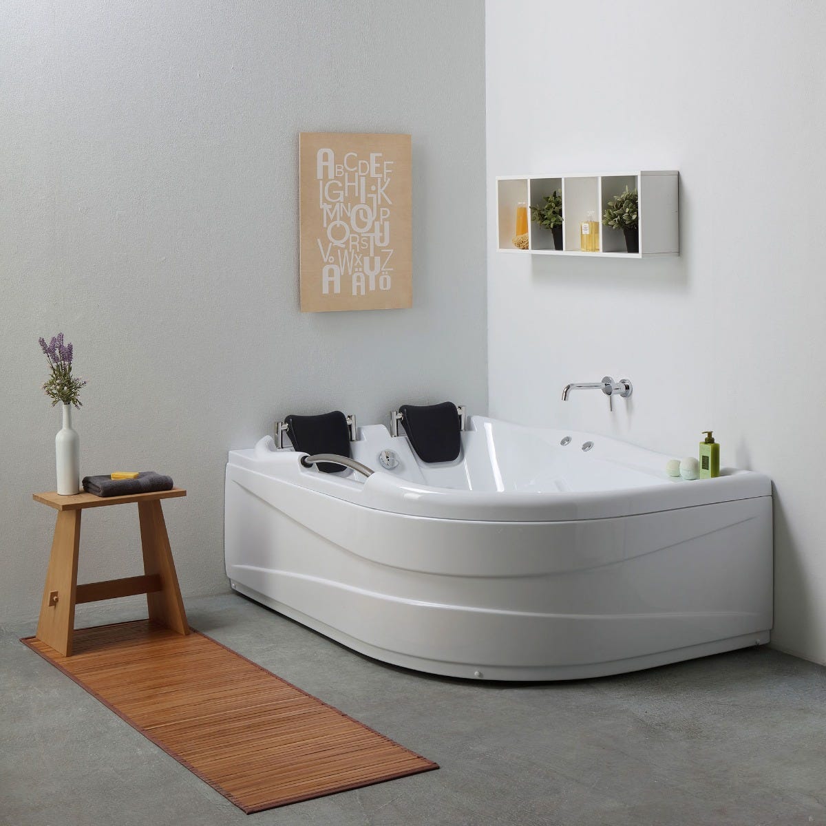 Baignoire balnéo double acrylique sx | Aida | Leroy Merlin