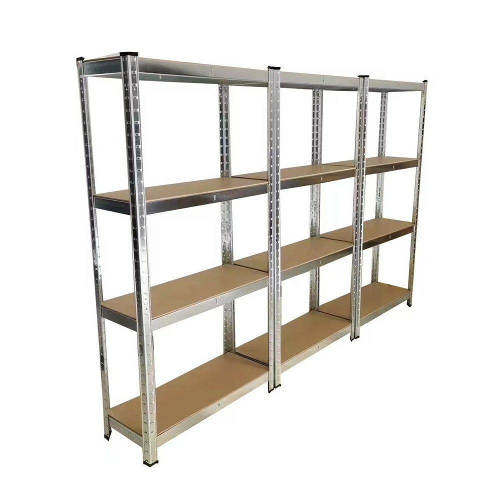 Triple étagère charges lourdes - 2M10 de long -12 plateaux - 210 X 150 - 40 cm - Gris | Bricoman