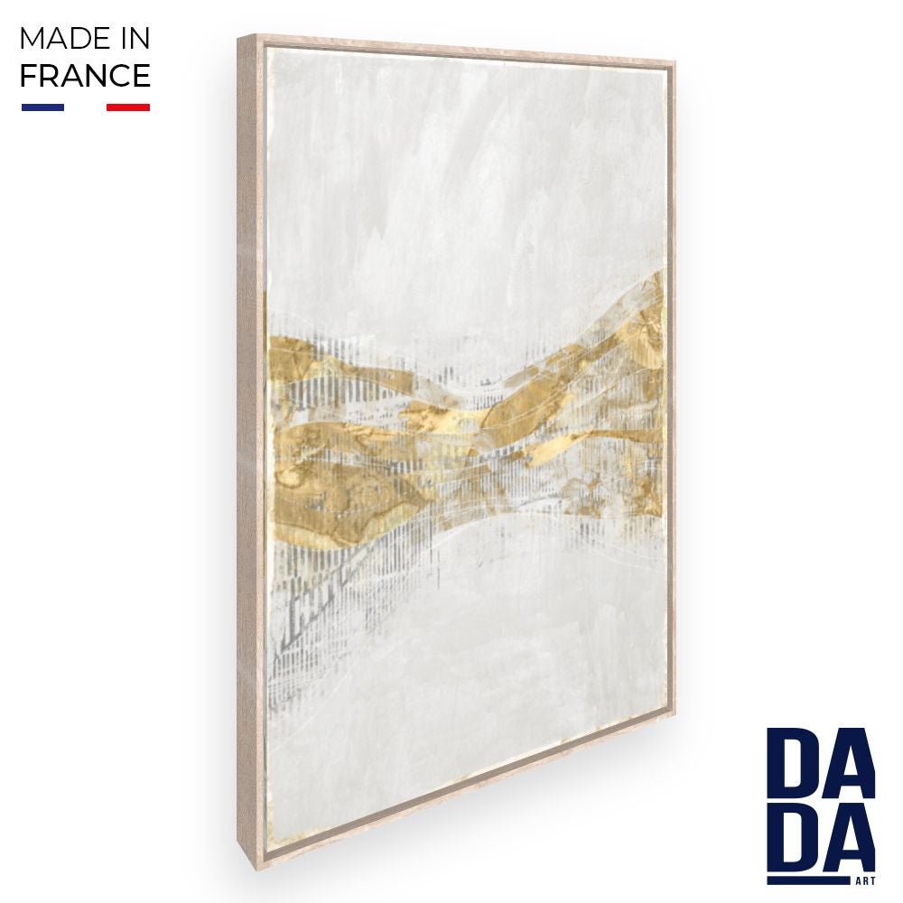 Toile encadrée Vagues dorées / 60x90cm / Cadre Effet naturel / Fabriqué ...