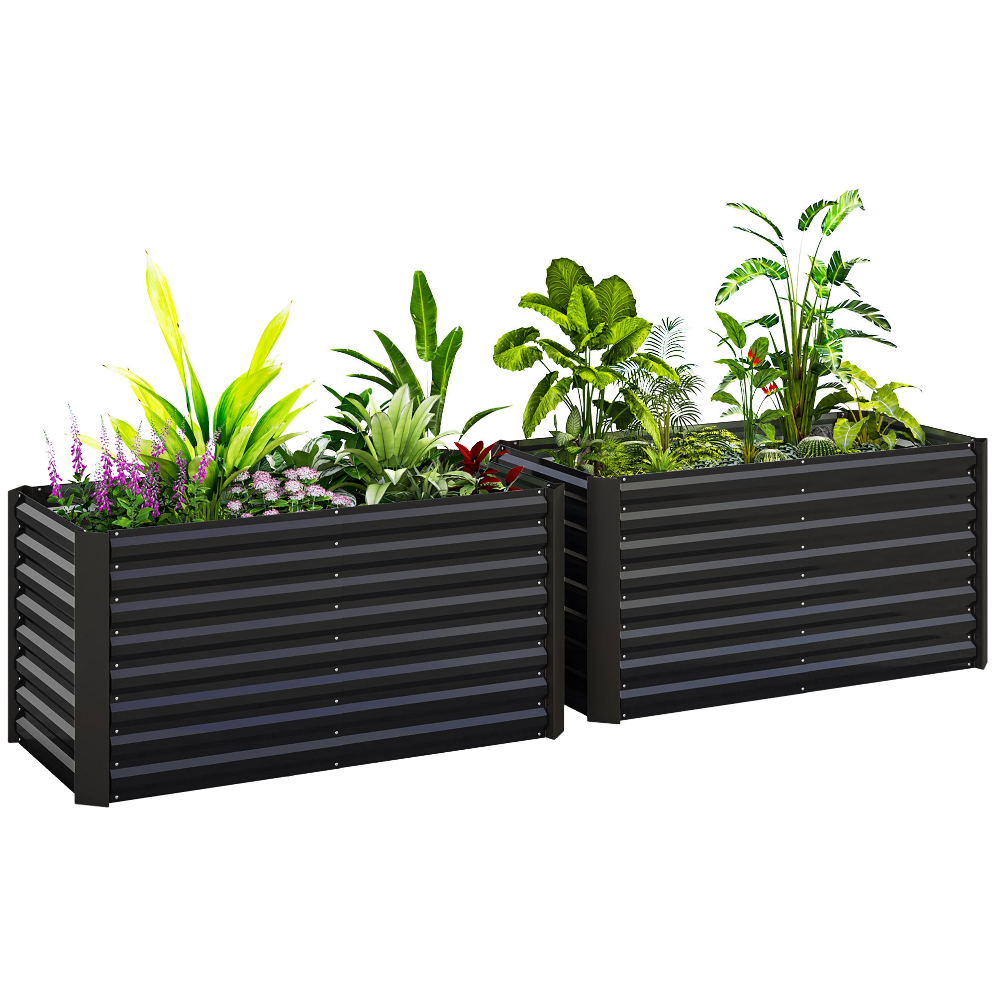 Lot de 2 lits de jardin surélevés Acier galvanisé Outsunny | Leroy Merlin