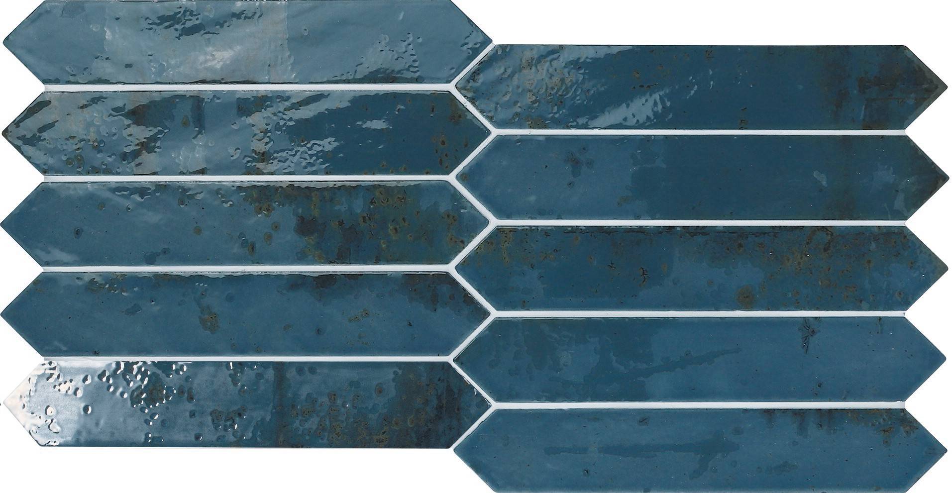 Carrelage Aspect Métal Navette 4,3x24,3 Grunge - BLEU | Leroy Merlin