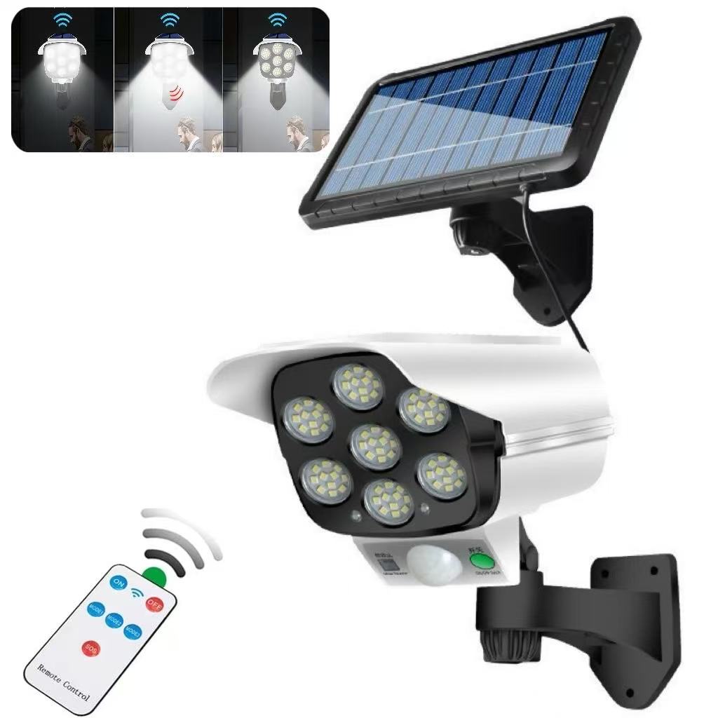 QWINERN Aplique de pared con sensor de energía solar, luz LED para ...