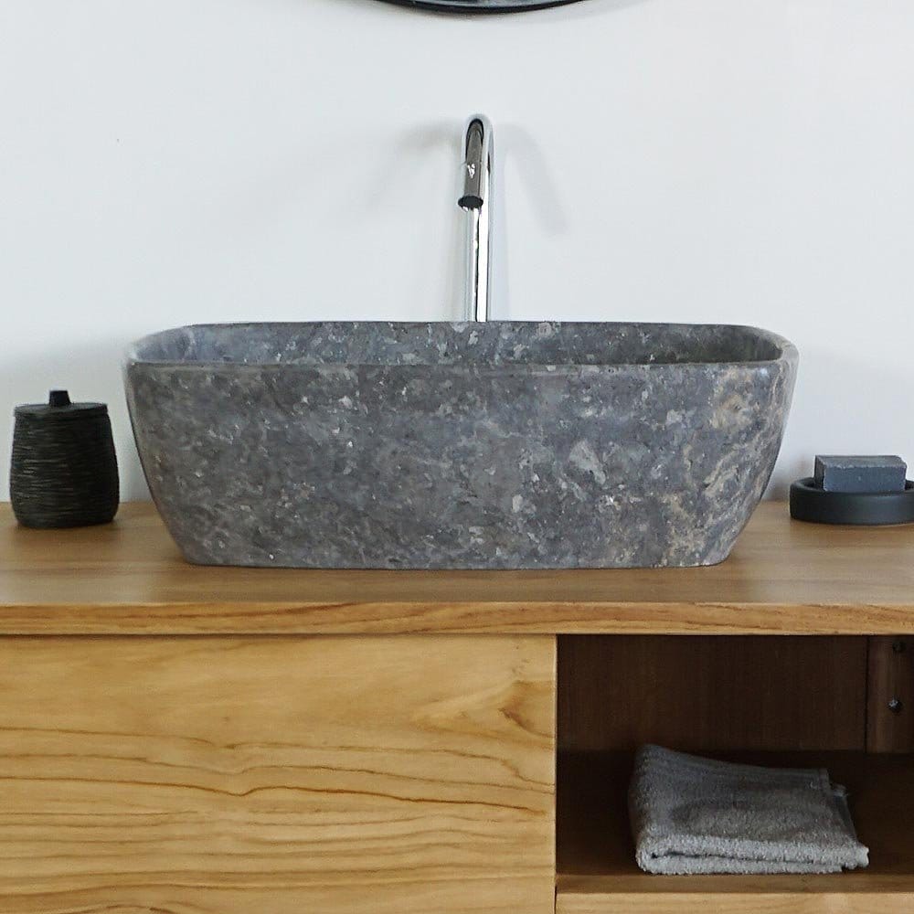 Vasque de salle de bain rectangulaire - Sakura - H. 27 cm x L. 47 cm x ... Vasque de salle de bain rectangulaire - Sakura - H. 27 cm x L. 47 cm x ...