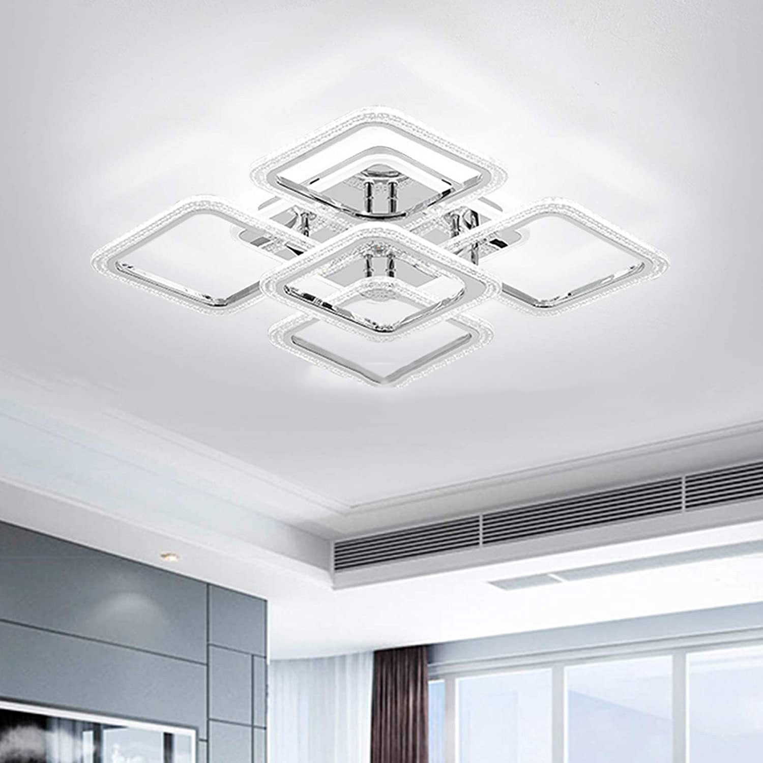 Plafonnier simple et moderne, plafonnier LED cube en acrylique ...