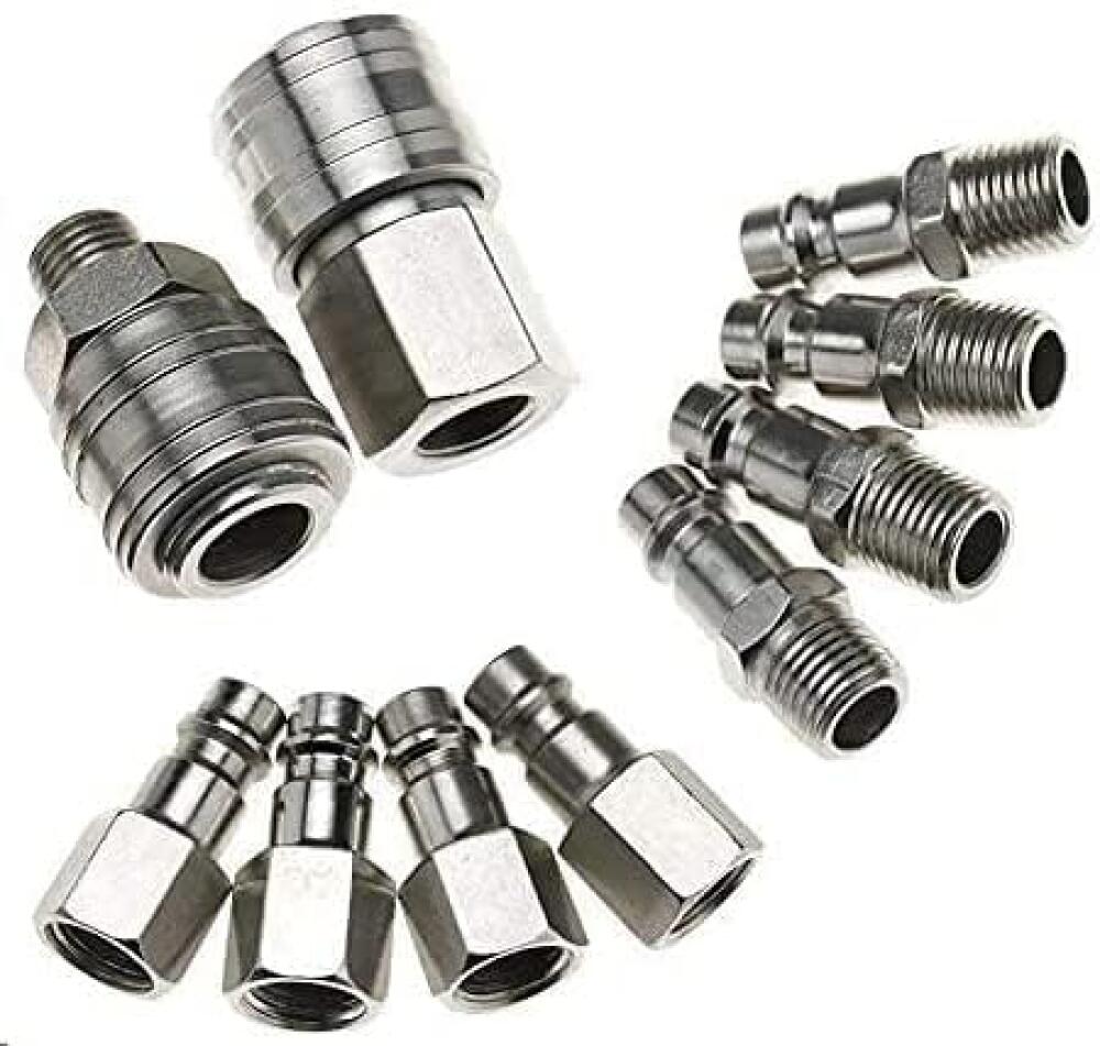 Racores de compresor 1/4" BSP, 10 piezas, racor rápido, acoplador ...