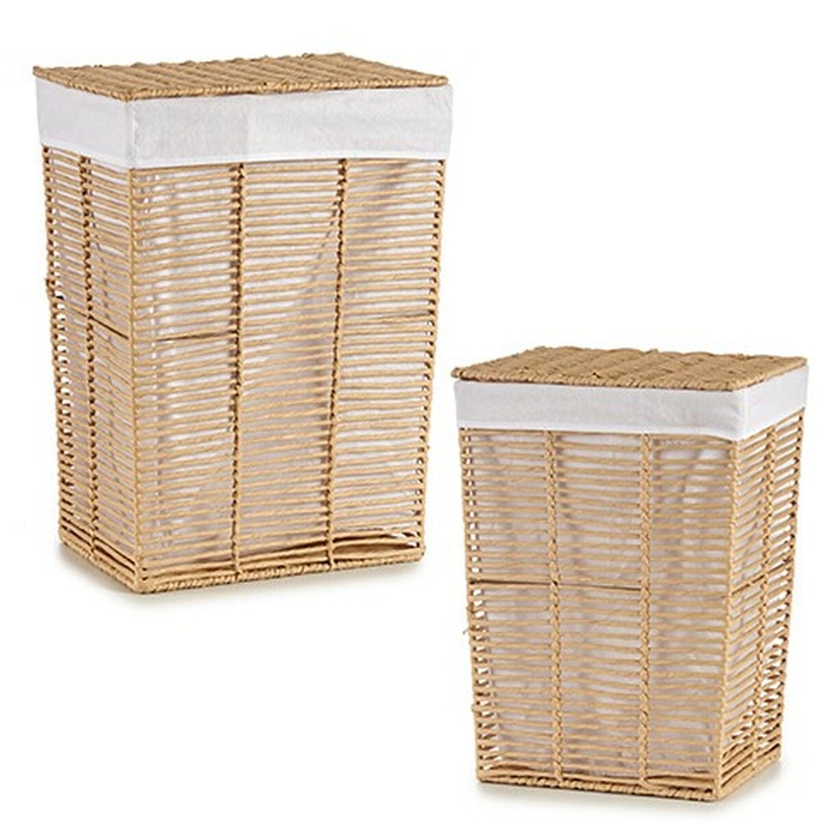 Lot de paniers 2 Pièces Blanc Marron osier | Leroy Merlin