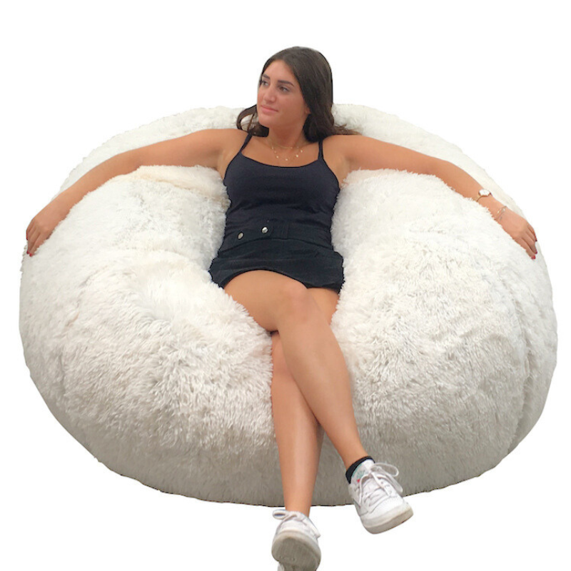 Puf gigante de pelo BANANAIR 120 cm blanco | Leroy Merlin