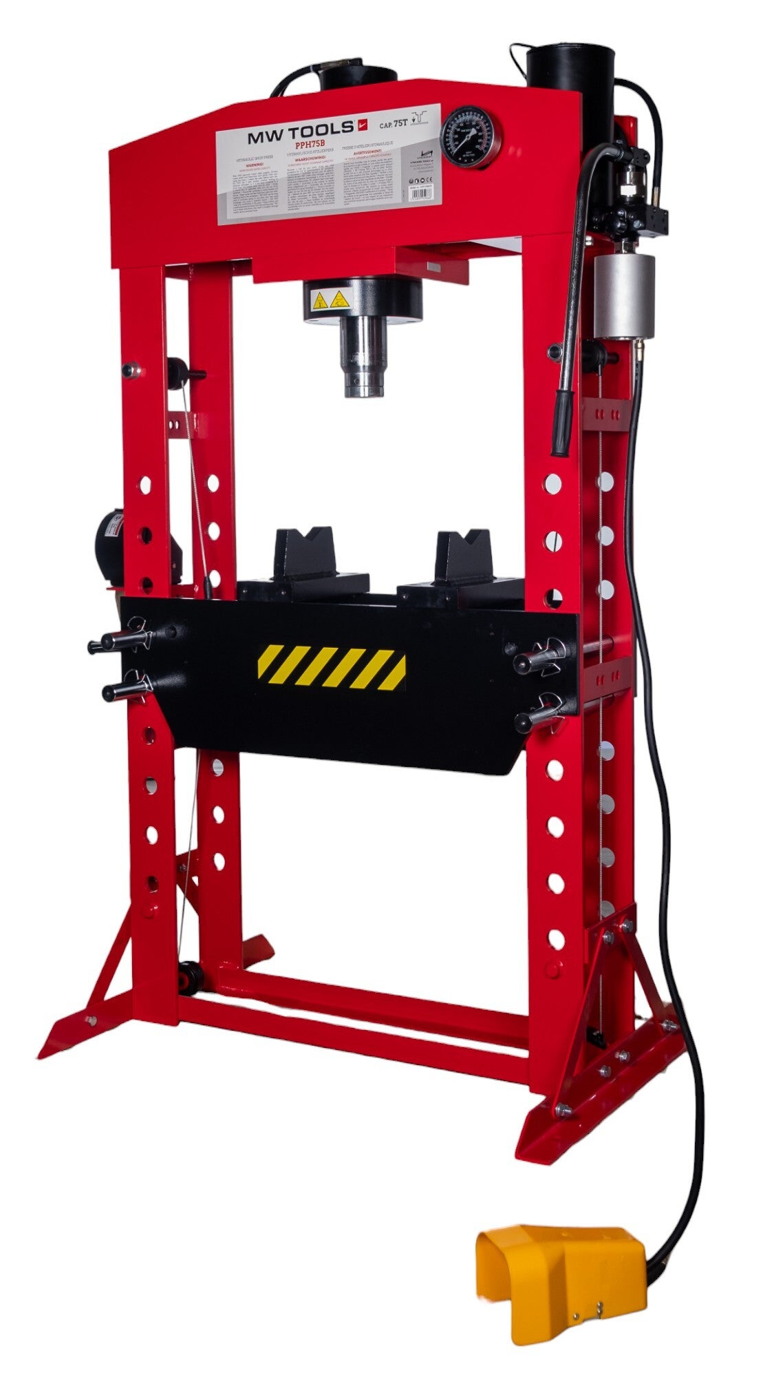 Presse d'atelier hydropneumatique 75T avec cylindre mobile MW Tools ...
