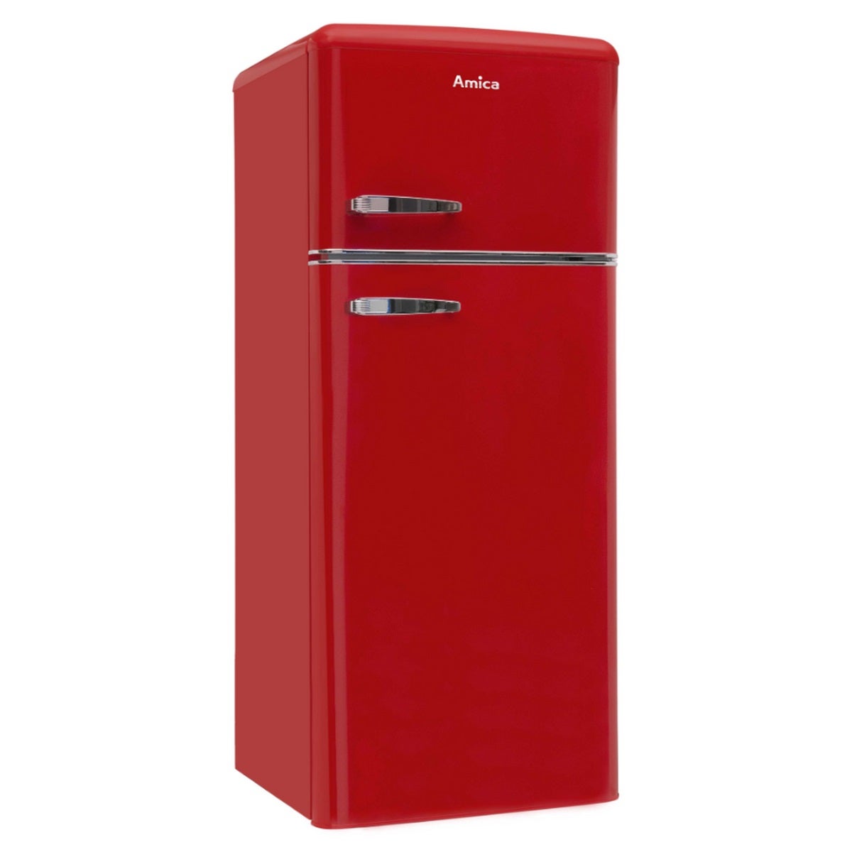 Réfrigérateur combiné 55cm 246l statique rouge - Amica AR7252R | Leroy ...