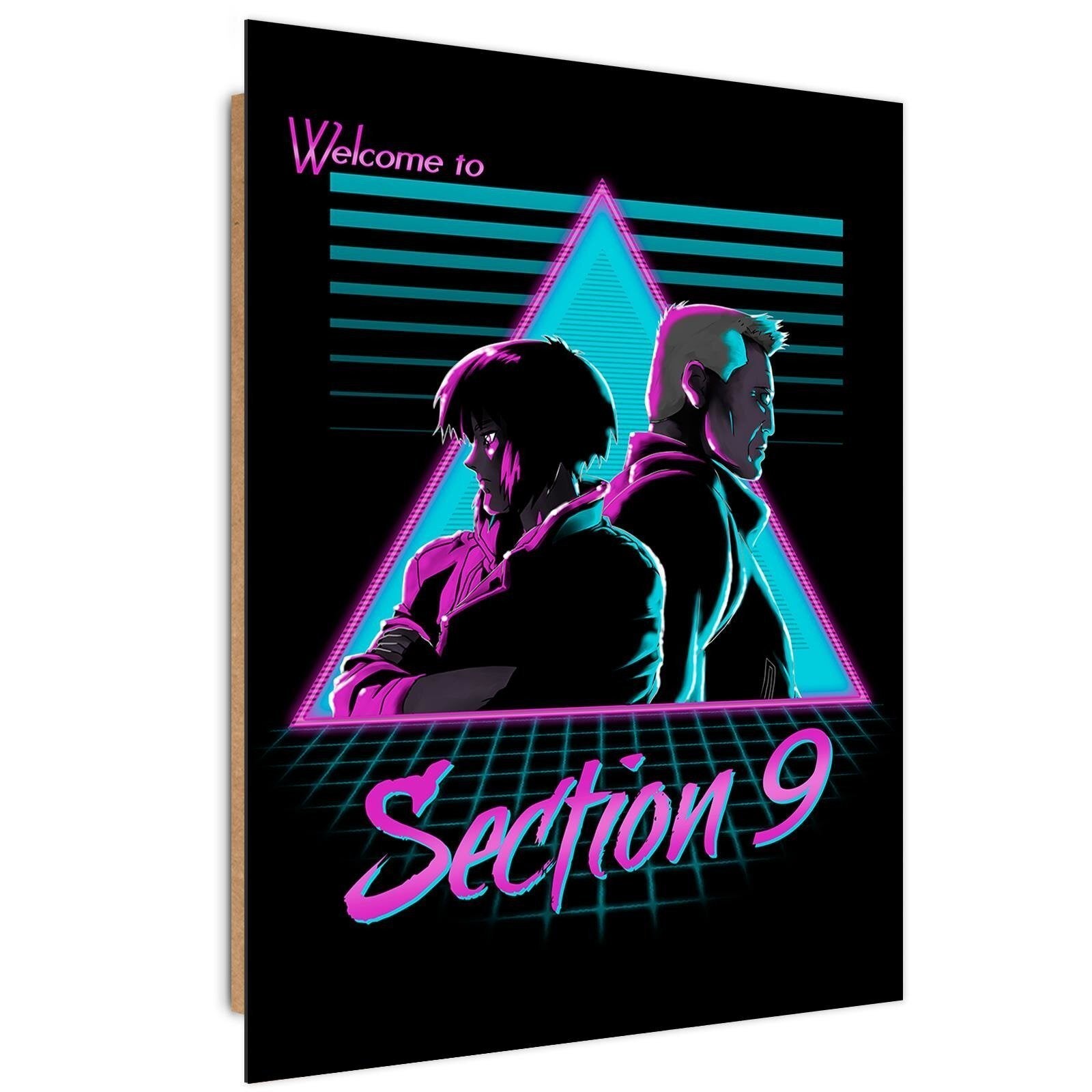 Tableau bois Ghost in the Shell Welcome to Section 9 - 70 x 100 cm | Leroy Merlin