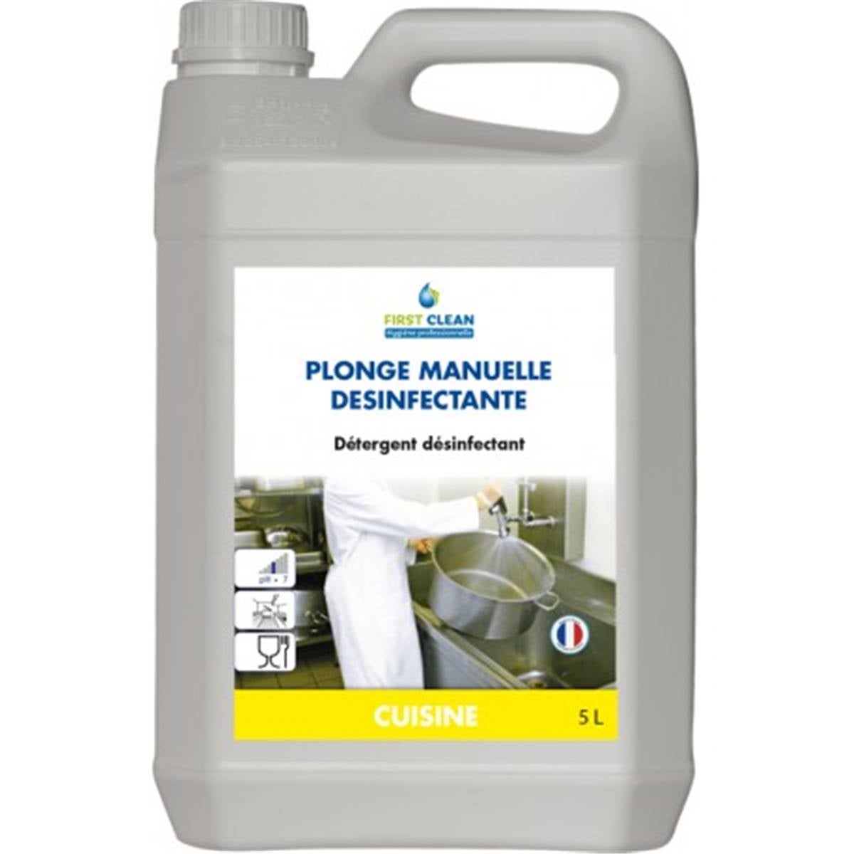 Liquide vaisselle plonge manuelle désinfectante - Bidon 5l - FIRST ...