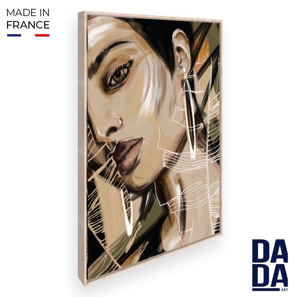 Toile encadrée Portrait moderne élégant / 60x90cm / Cadre Effet naturel ...