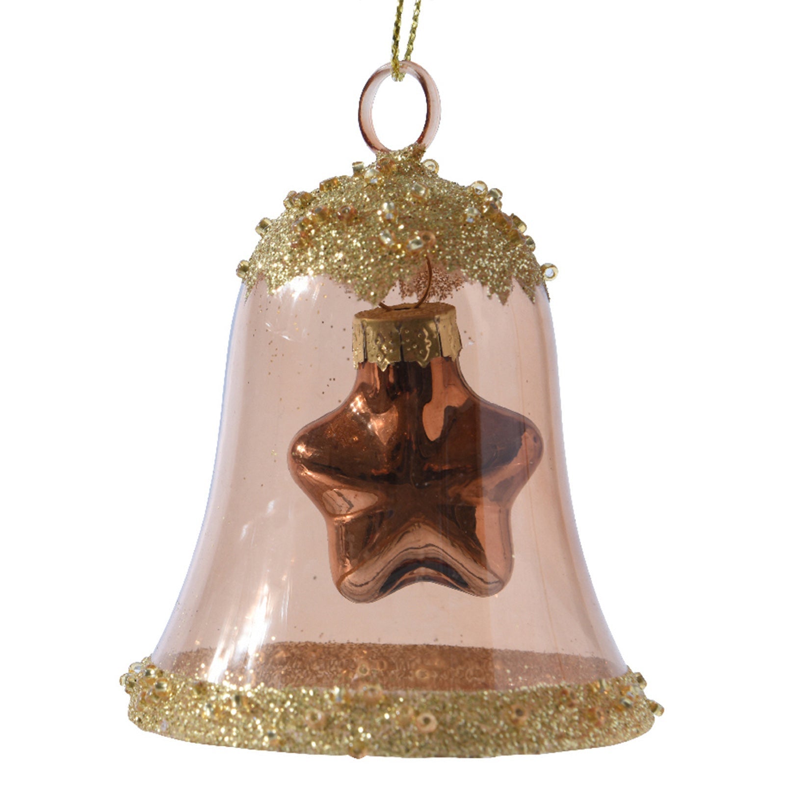 Pendentif en forme de cloche avec étoile brune pour l'arbre de Noël h 7 ...