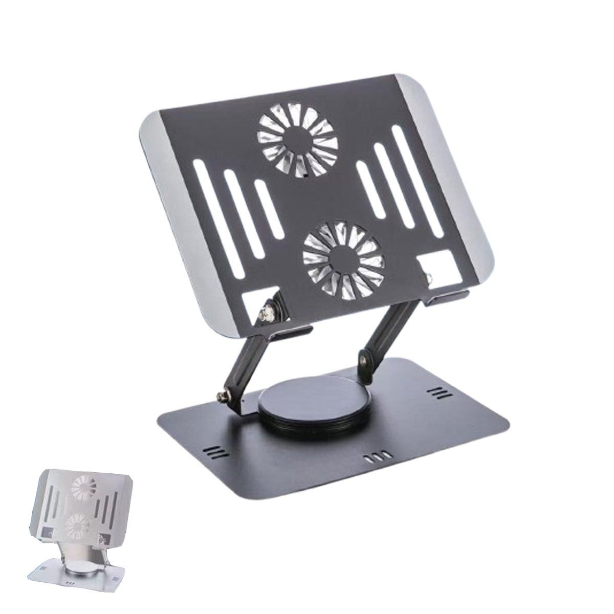 SUPPORTO TAVOLO DISSIPATORE VENTOLA 360° TABLET E DISSIPAZIONE CALORE ...