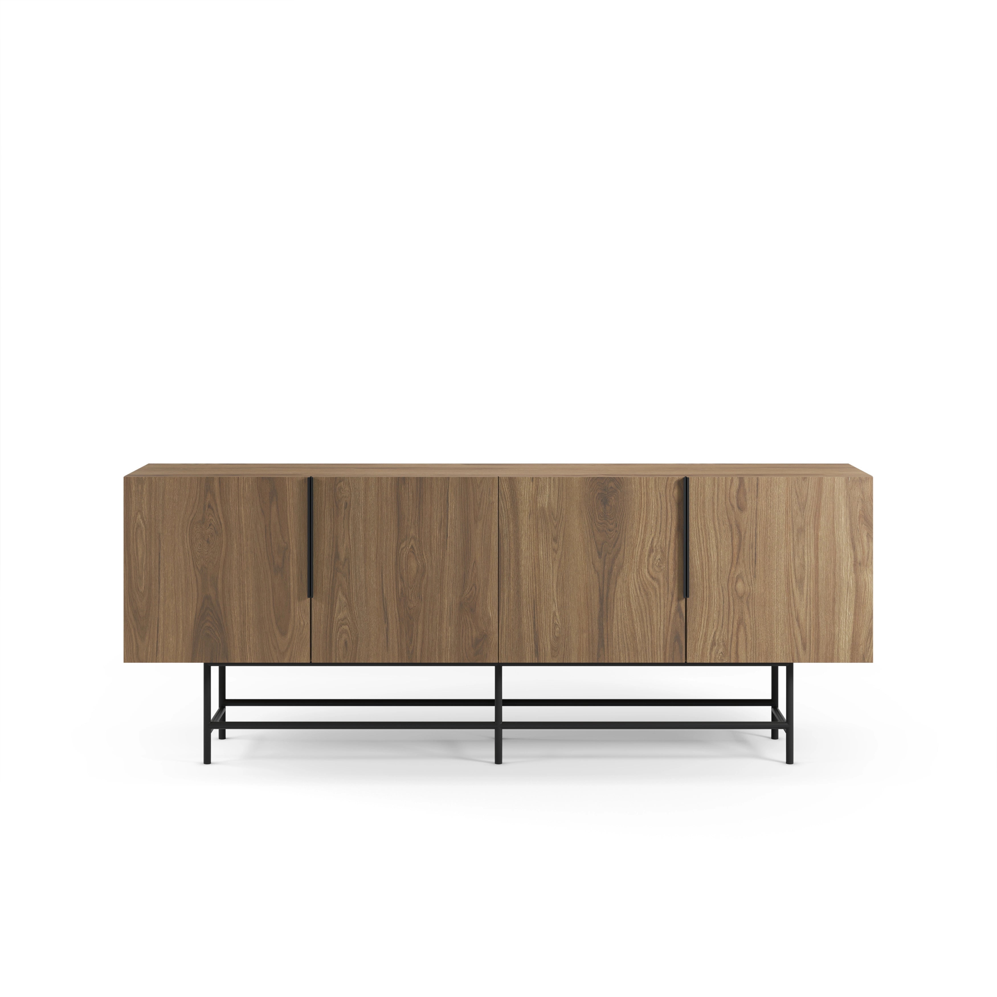 SOMA - Buffet 4 portes 200cm -en mélamine - Chêne clair | Leroy Merlin