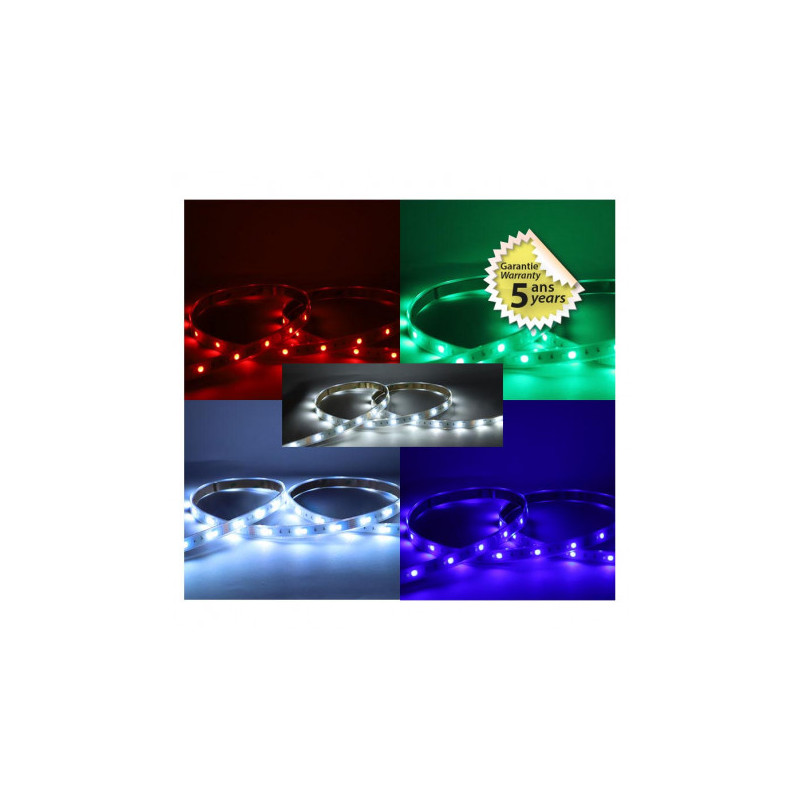 RGB+4000K LED strip - 5m 60 LED/m - 2.5W/m - IP67 - 24V - 5 años ...