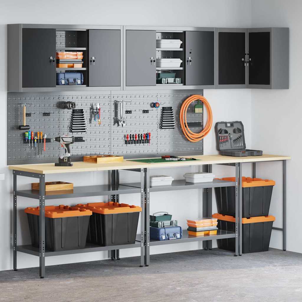 Maison Exclusive - Mueble de trabajo y panel perforado 10 pzs madera y ...