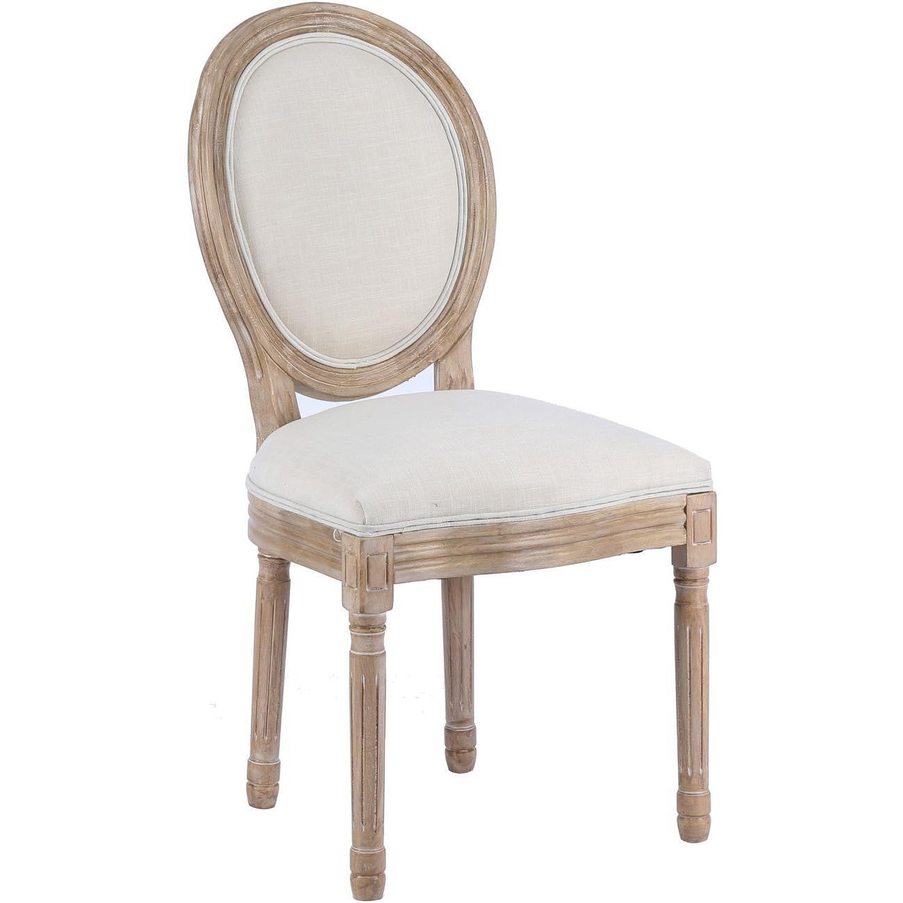 Chaise medaillon Louis XVI tissu beige clair - Lot de 2 | Leroy Merlin
