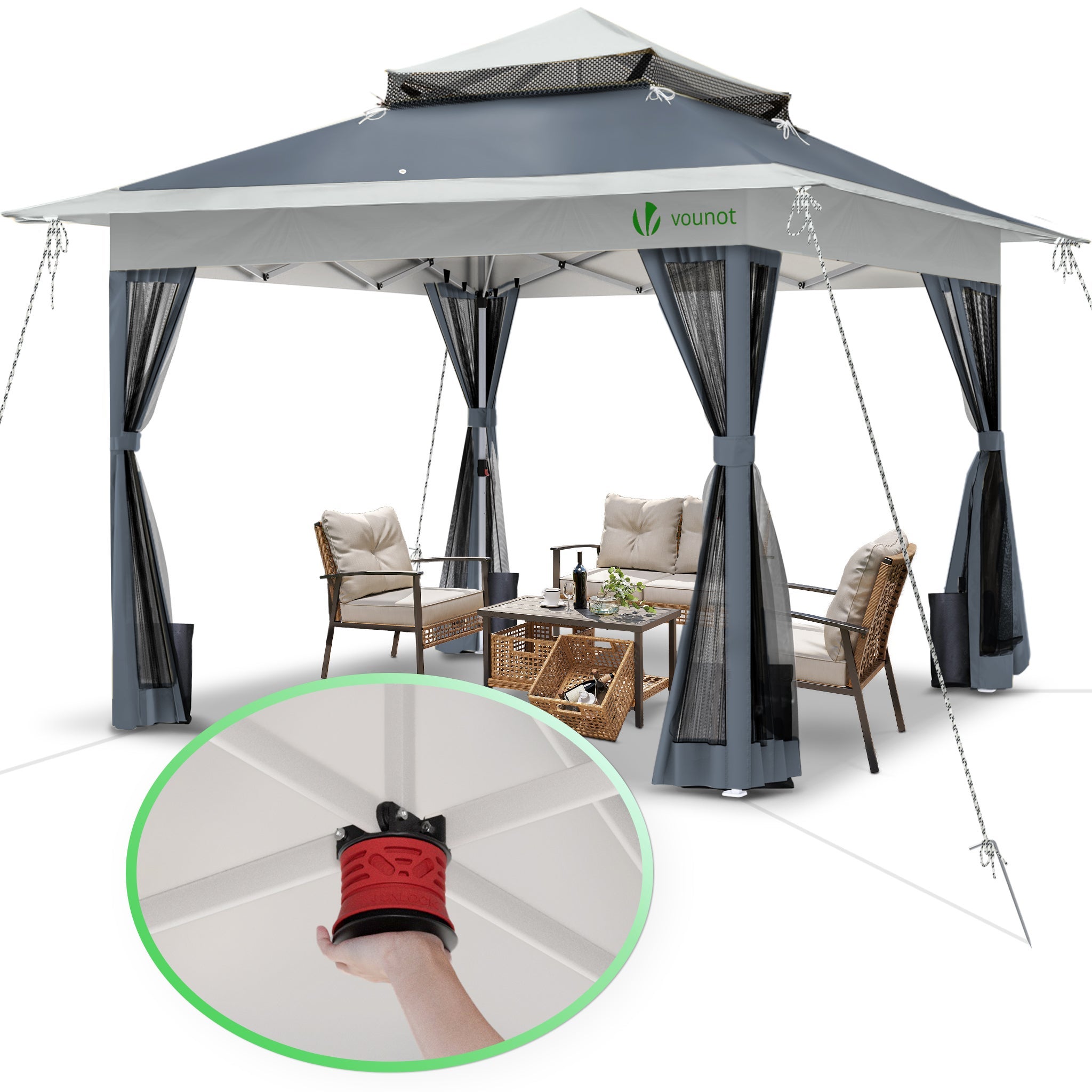 Tonnelle de jardin 3,6x3,6m pliable installation facile POP UP avec ...