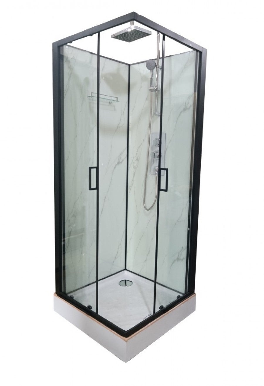 Cabine de douche carrée 80x80 QUADRA Marble | Leroy Merlin