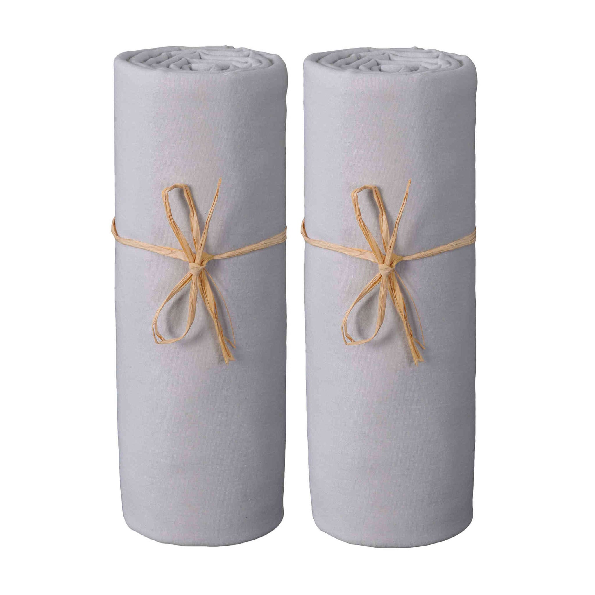 Lot de 2 draps housses bébé jersey bio gris perle 60x120 | Leroy Merlin