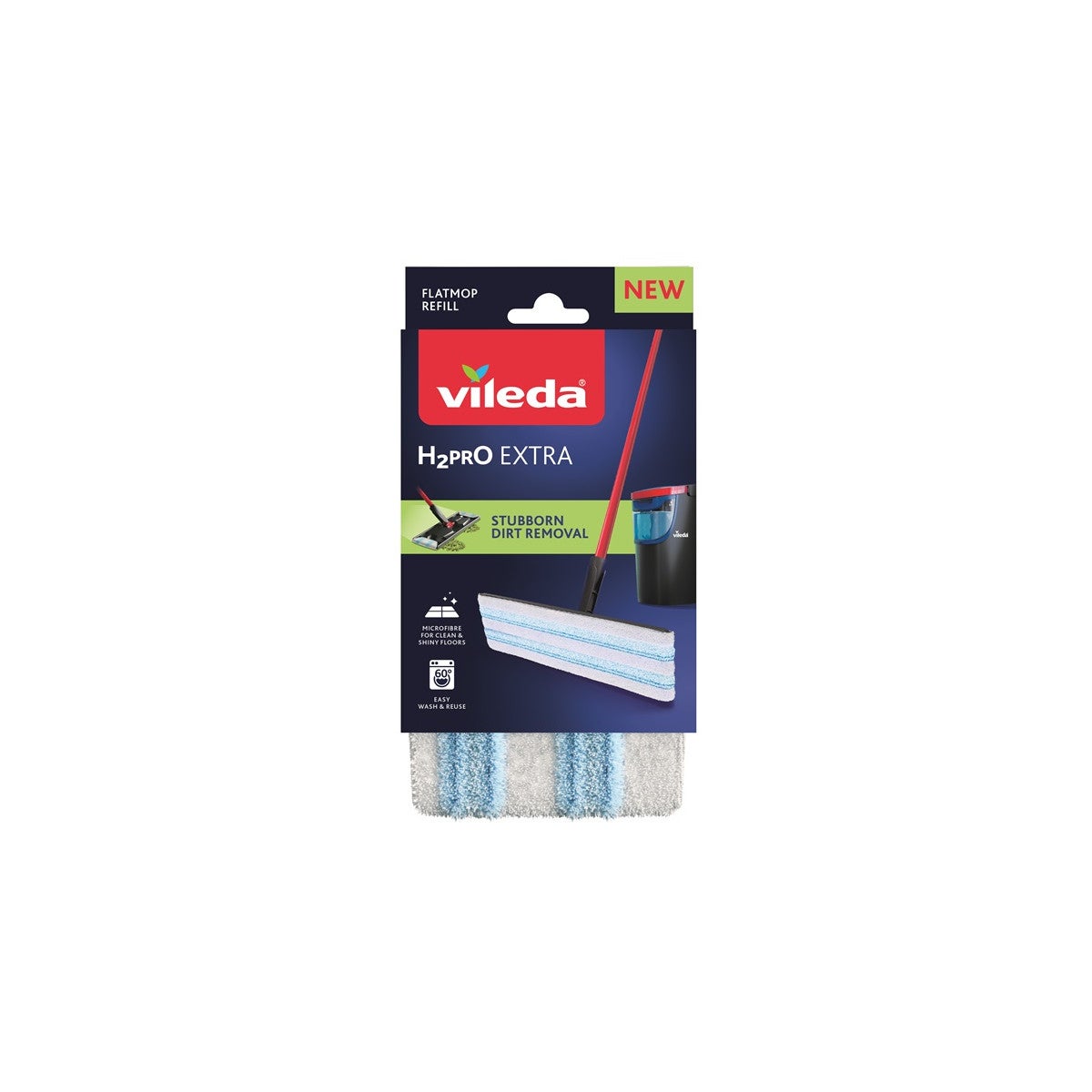 Tampon de rechange lavable en microfibre FlatMop H2PrO – Vileda H2PrO ...