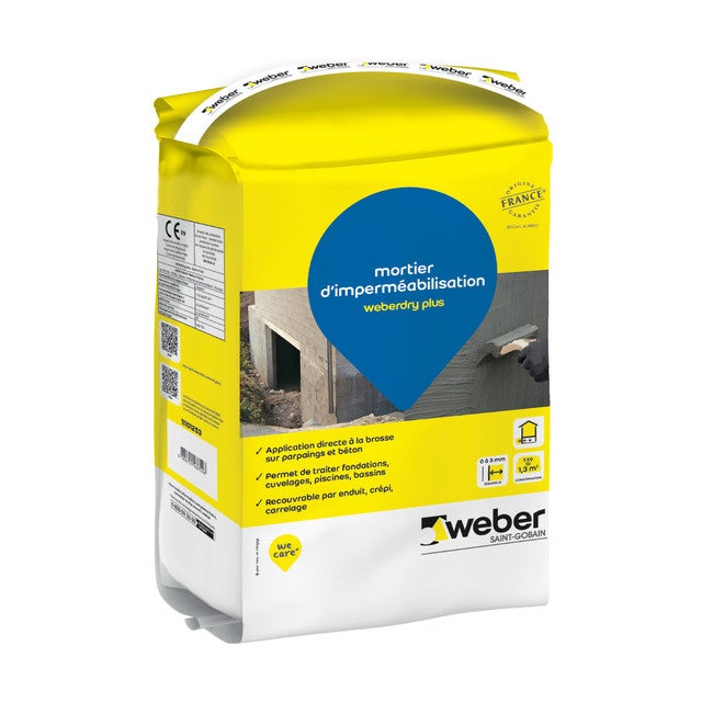 Mortier d'imperméabilisation 5kg pour fondations ou piscines, Weberdry ...