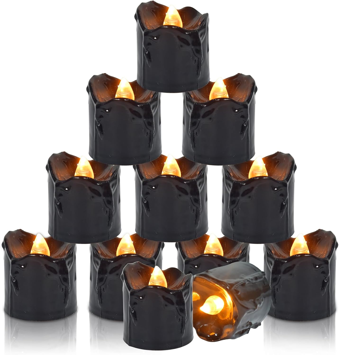 12 Pièces LED Bougies,Bougies chauffe-plat LED,Bougies LED Sans Flamme ...