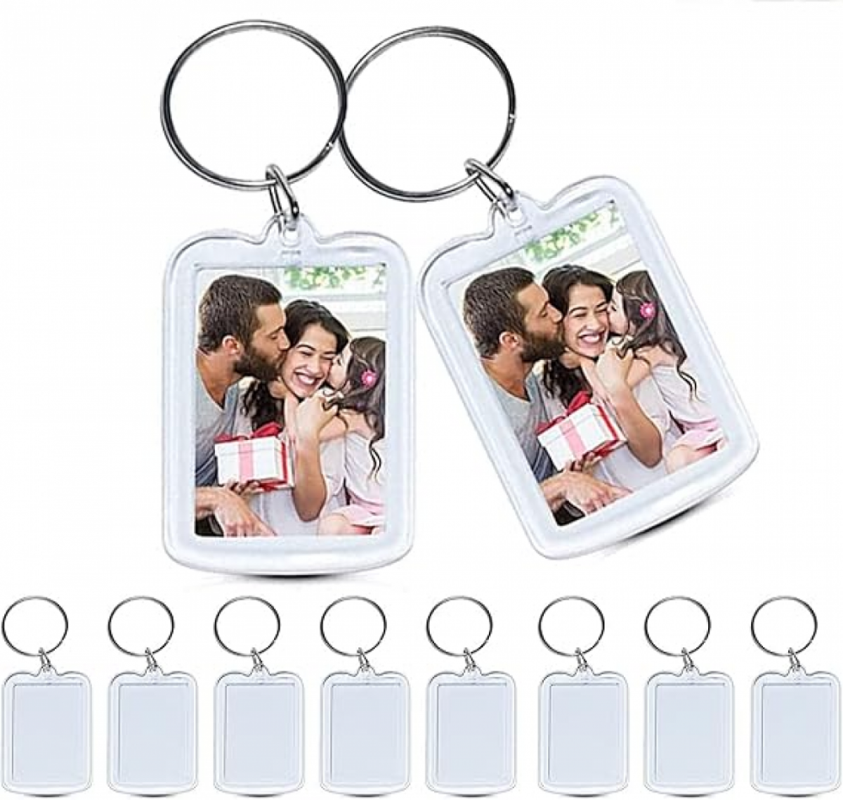 (5x3.2cm)10 Pcs Llaveros Marcos de Foto Transparentes, Llave de ...