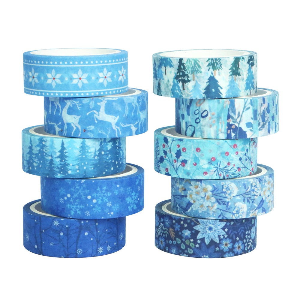 Juego de cintas decorativas Washi - 10 rollos, azul/azul marino | Leroy ...