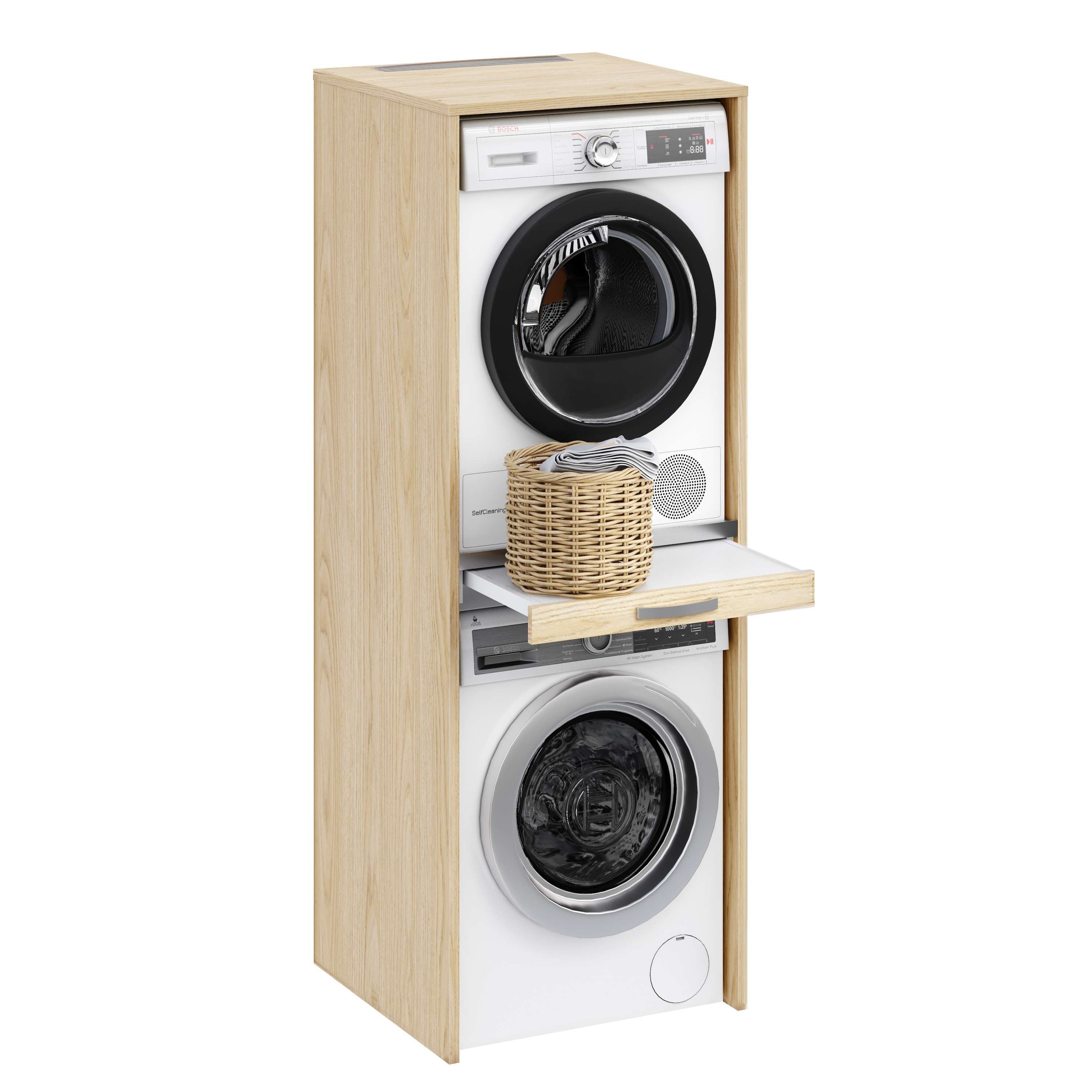 Armoire colonne pour lave-linge et sèche-linge superposés T-BATH 67 ...