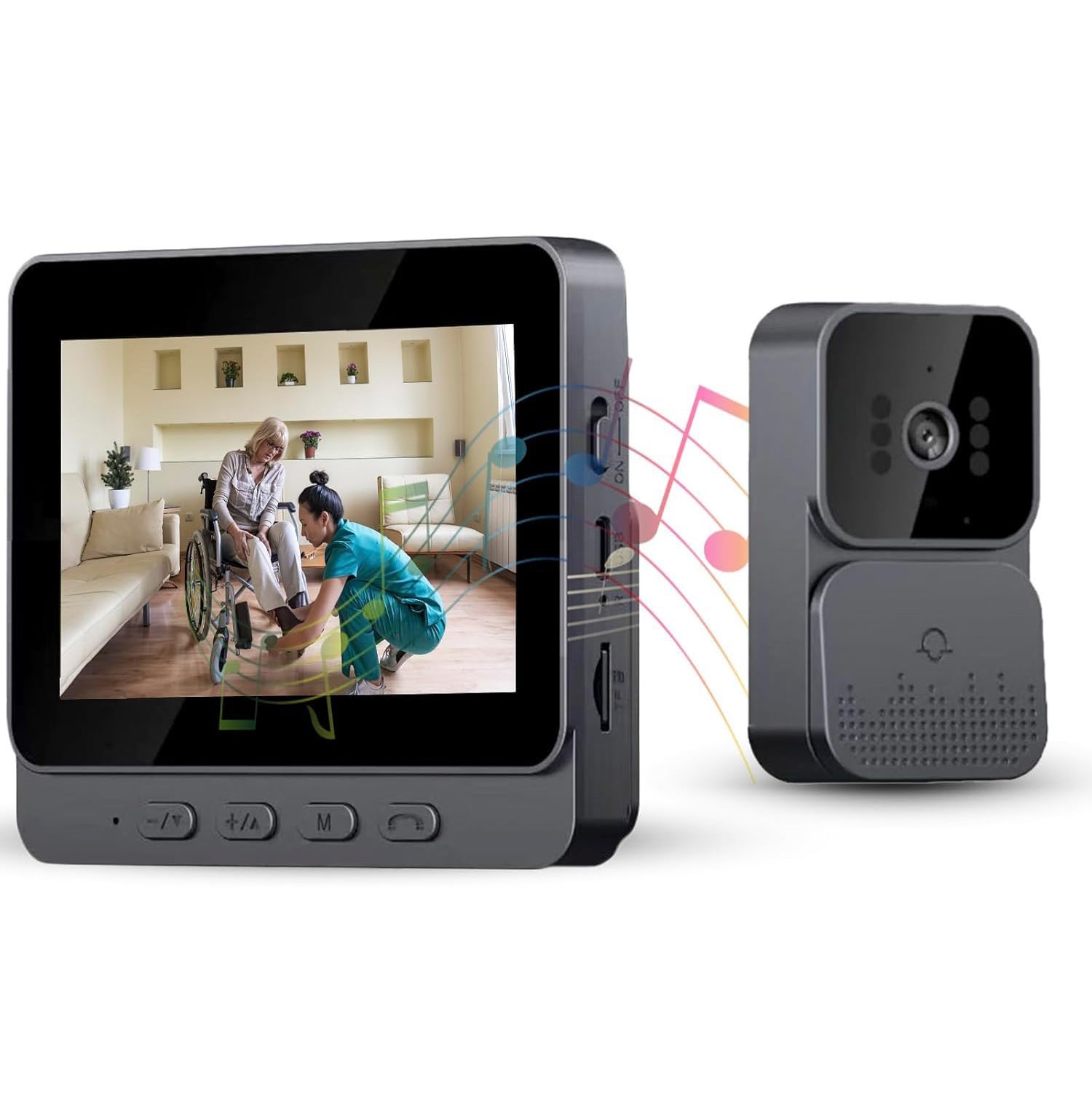 Interphone vidéo sans fil, sonnette grand angle, conversation ...