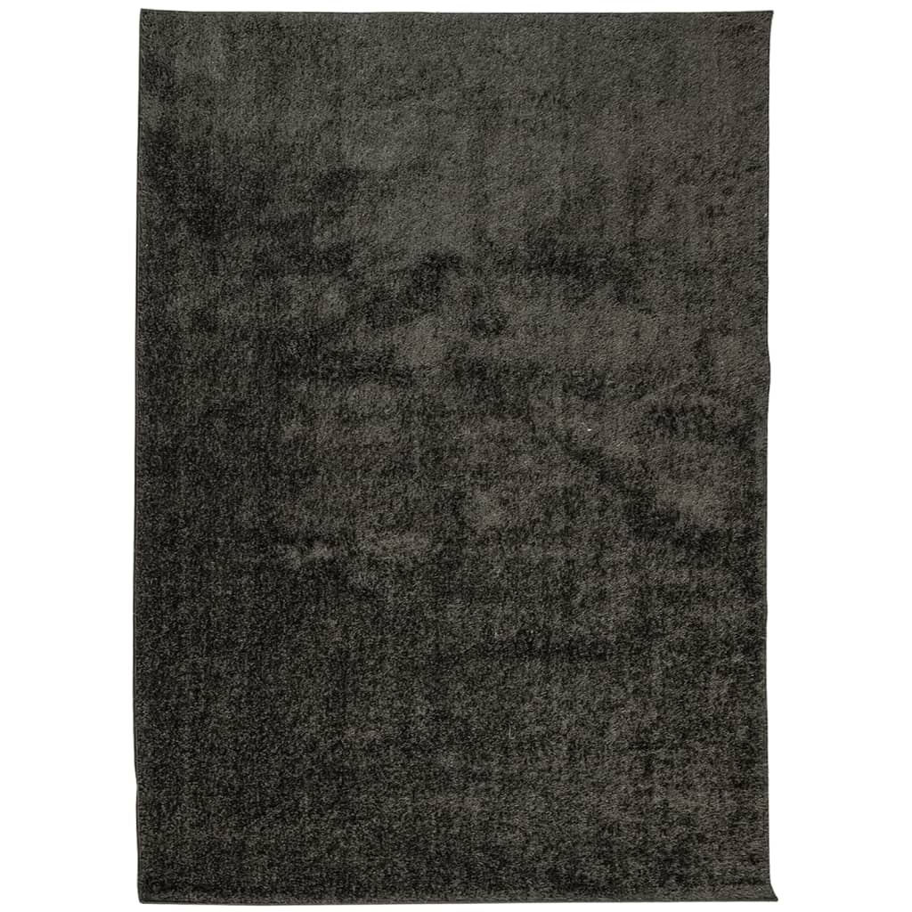 Tapis Salon | Tapis Chambre | Tapis ISTAN à poils longs aspect brillant anthracite 240x340 cm ...