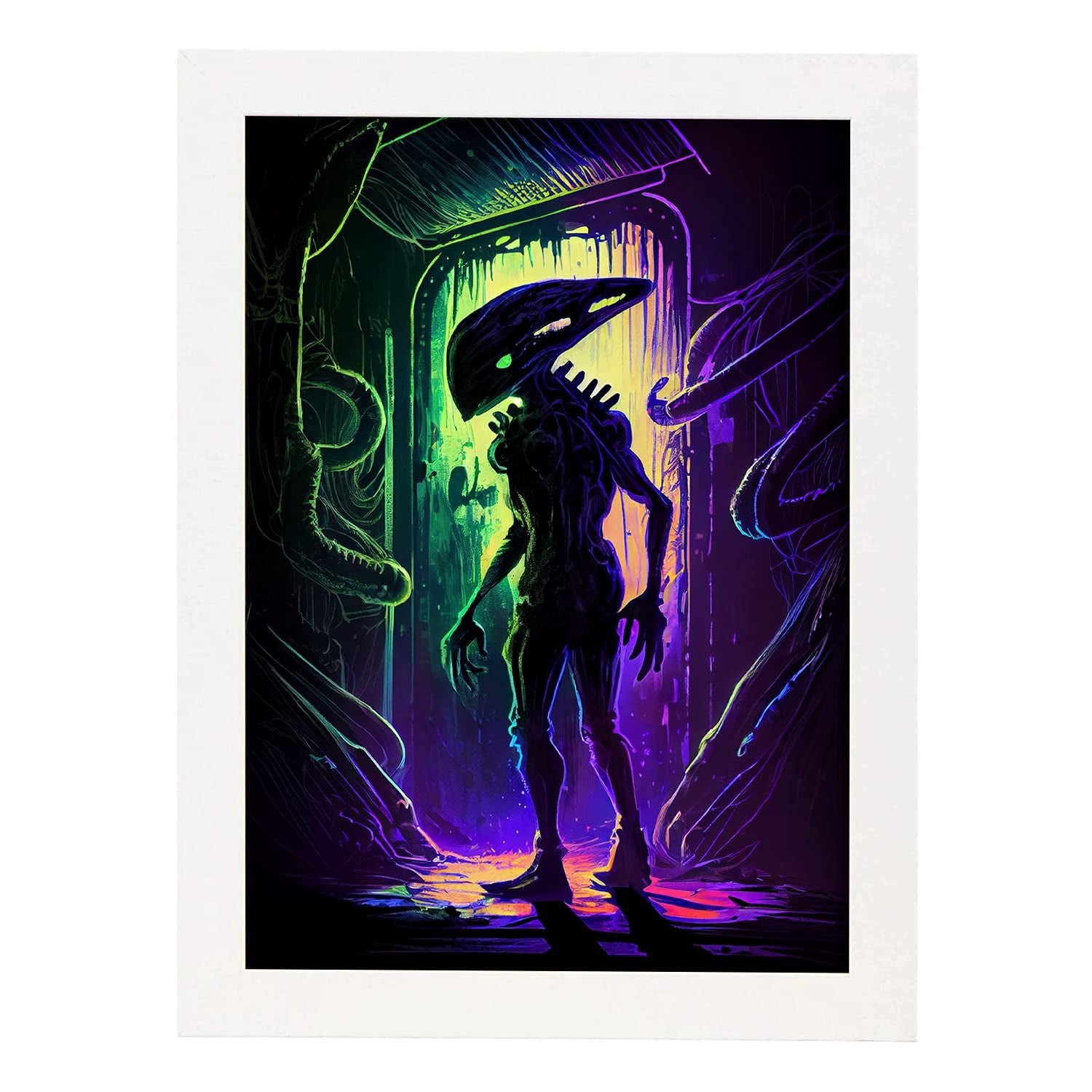 Nacnic Alien Affiche En Style Portrait En Couleur Illustrations De ...