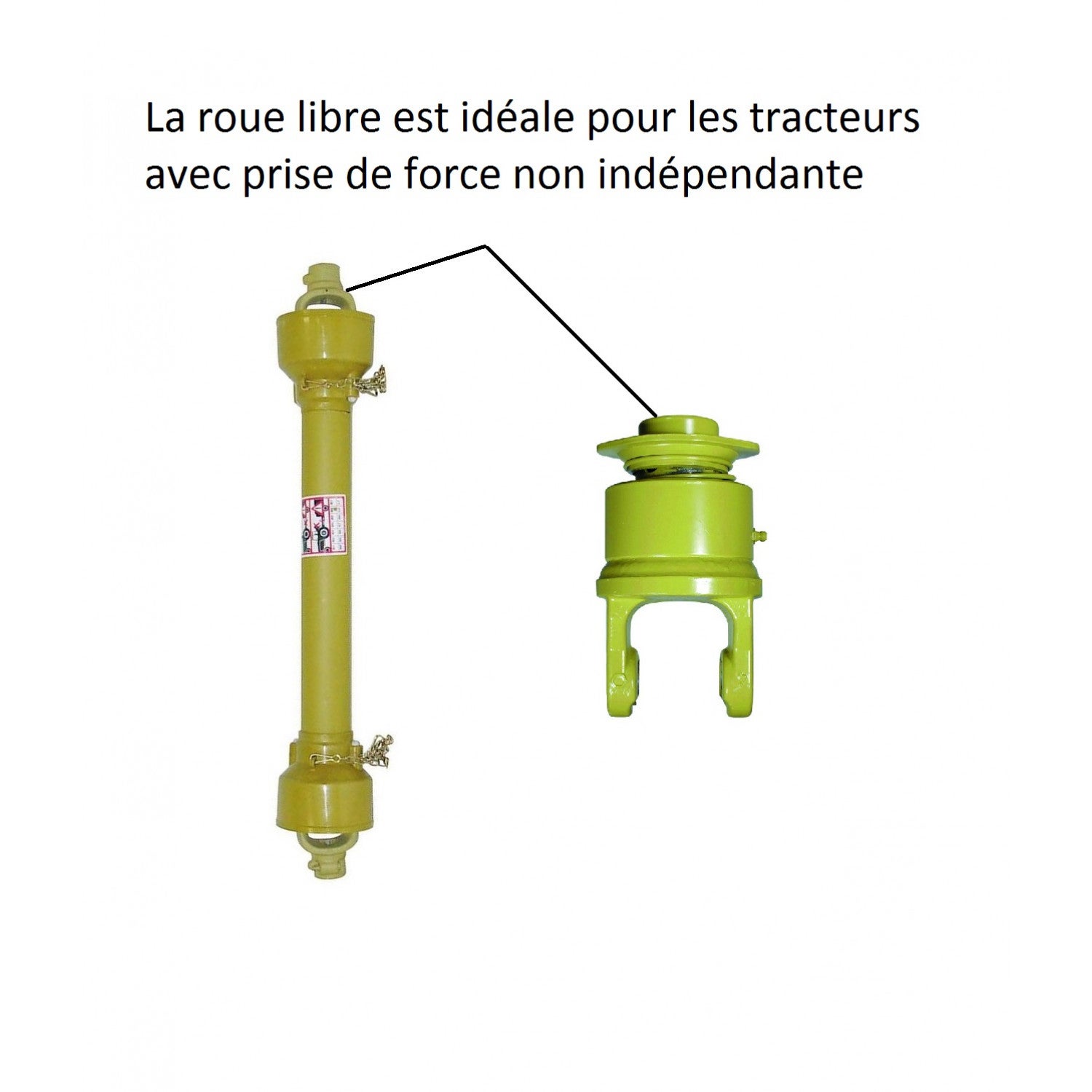 Cardan de transmission avec roue libre pour tracteur ou microtracteur ...