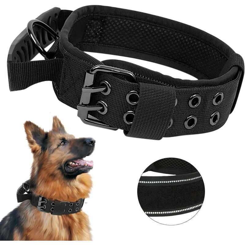 Collier tactique amélioré pour chien avec poignée de contrôle, collier ...