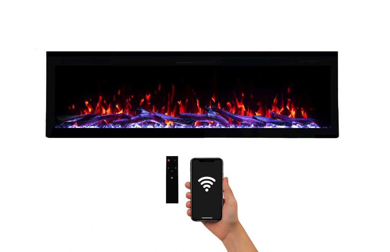 Cheminée électrique Weka Fireplace E60 WiFi, Montage mural et ...