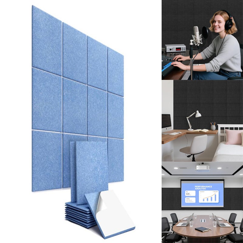 DIY Panneaux Acoustiques Décoratifs Autoadhésifs, 12pcs, Décoration ...