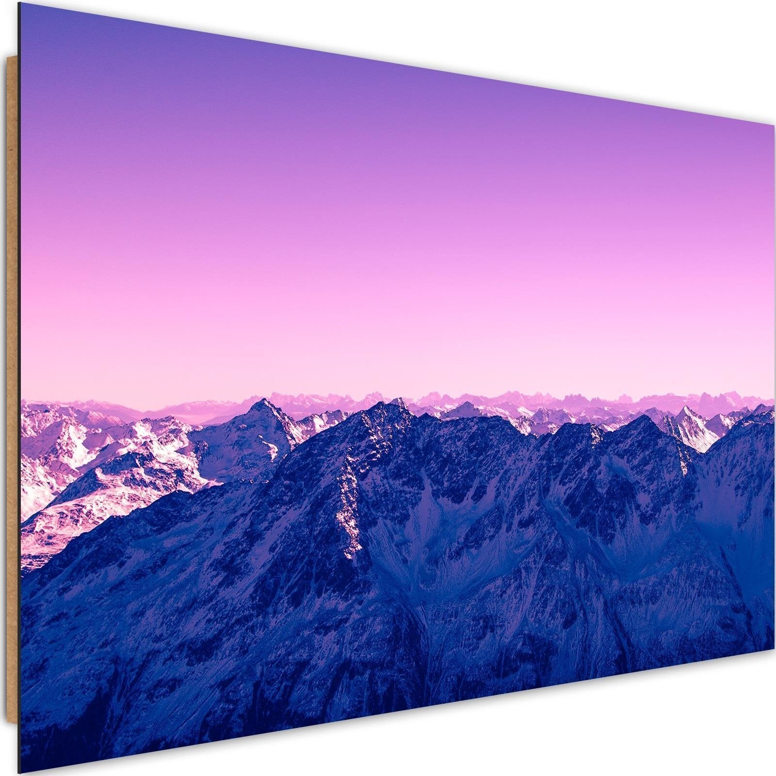 Tableau bois violet aube dans les montagnes - 60 x 40 cm | Leroy Merlin