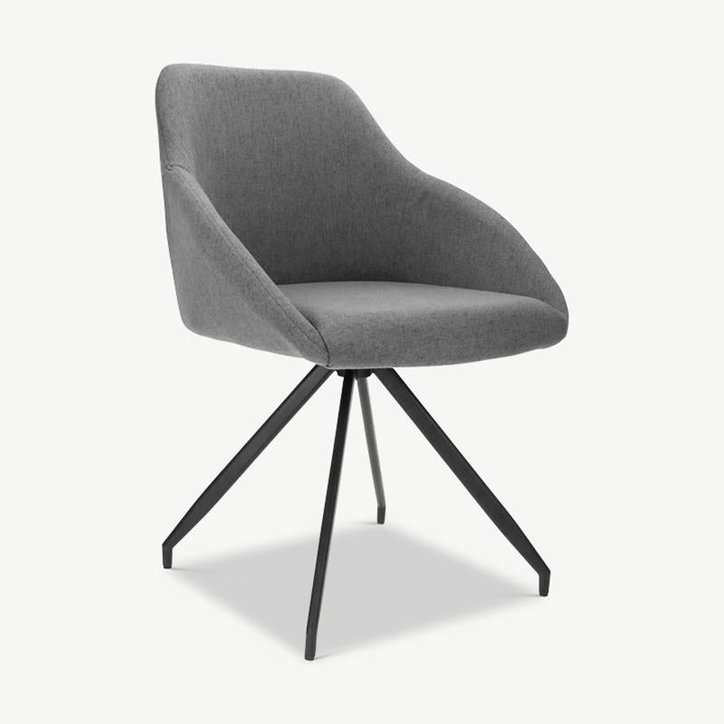 Furnicher Marlow Swivel - Chaise de Salle à Manger - Gris Tissu ...
