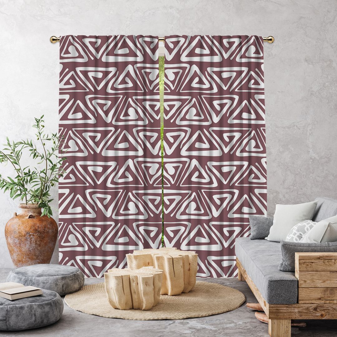Boho Triángulo Diseño Rosado Cortina Decorativa Conjunto de 2 140*275 ...