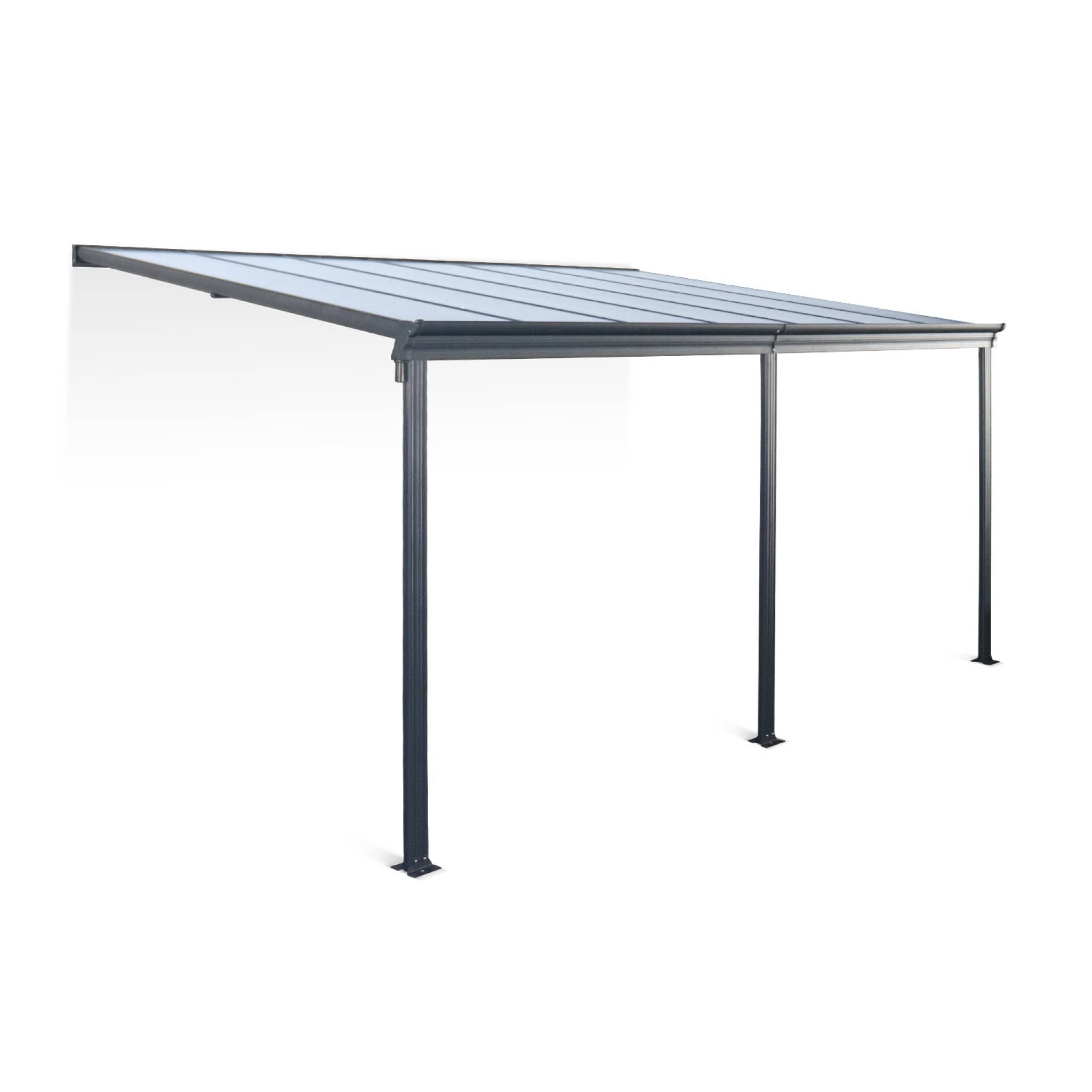 Pergola adossée Gris en Aluminium 12.0 m² | Leroy Merlin