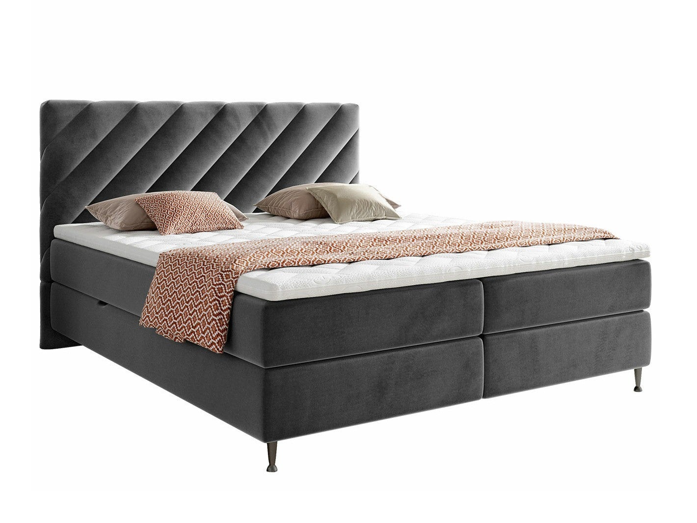 Letto continentale Beloit 105, Doppio, Continentale, Grigio, 160x200 ...