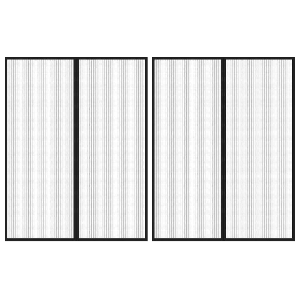 Tende Antimosche 2 pz per Porte con Magneti Nere 230x160 cm CFW65325 ...