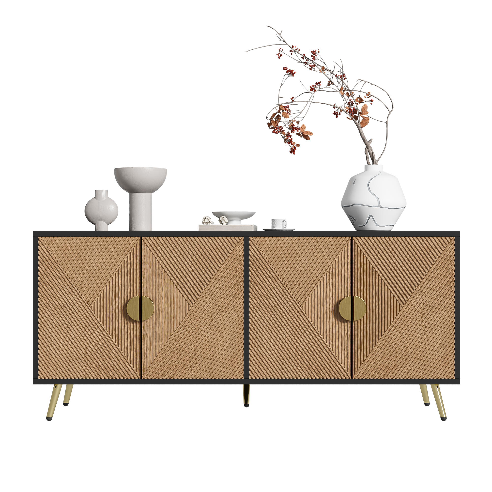 Buffet | Meuble de Rangement | Bahut Multicouleur MDF 160x40x75cm ...