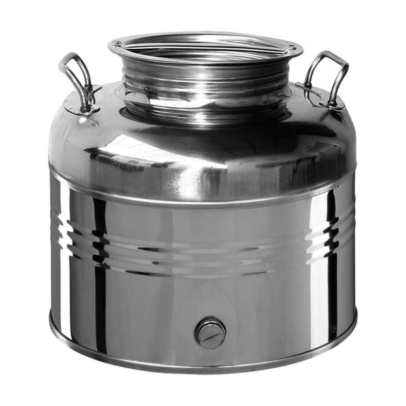 Contenedor de aceite en bidón de acero inoxidable Olivari de 15 litros ...