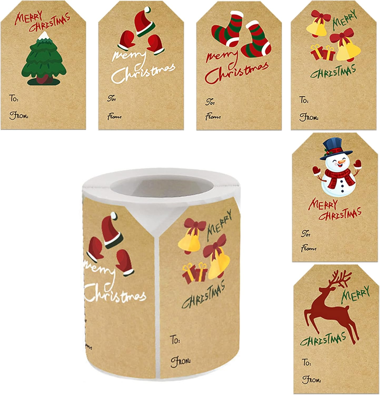 250 étiquettes cadeaux de Noël autocollantes, parfaites pour décorer ...