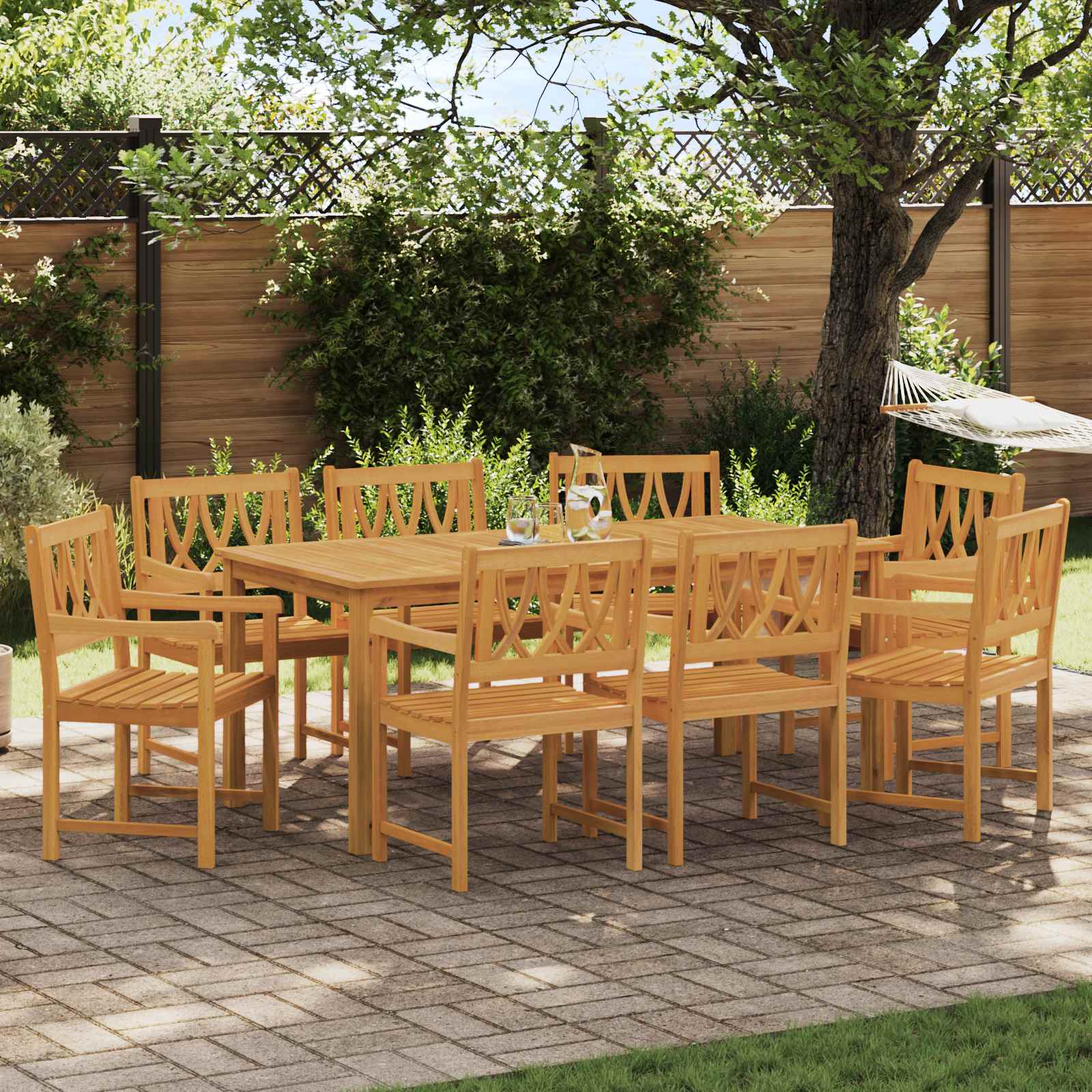 Sillas de jardín 8 pcs Natural Madera de Acacia Sólida vidaXL | Leroy ...