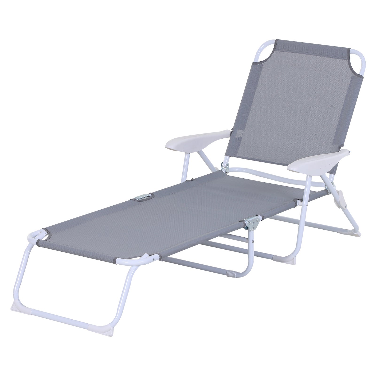 Transat pliable inclinable 4 positions métal époxy textilène | Leroy Merlin