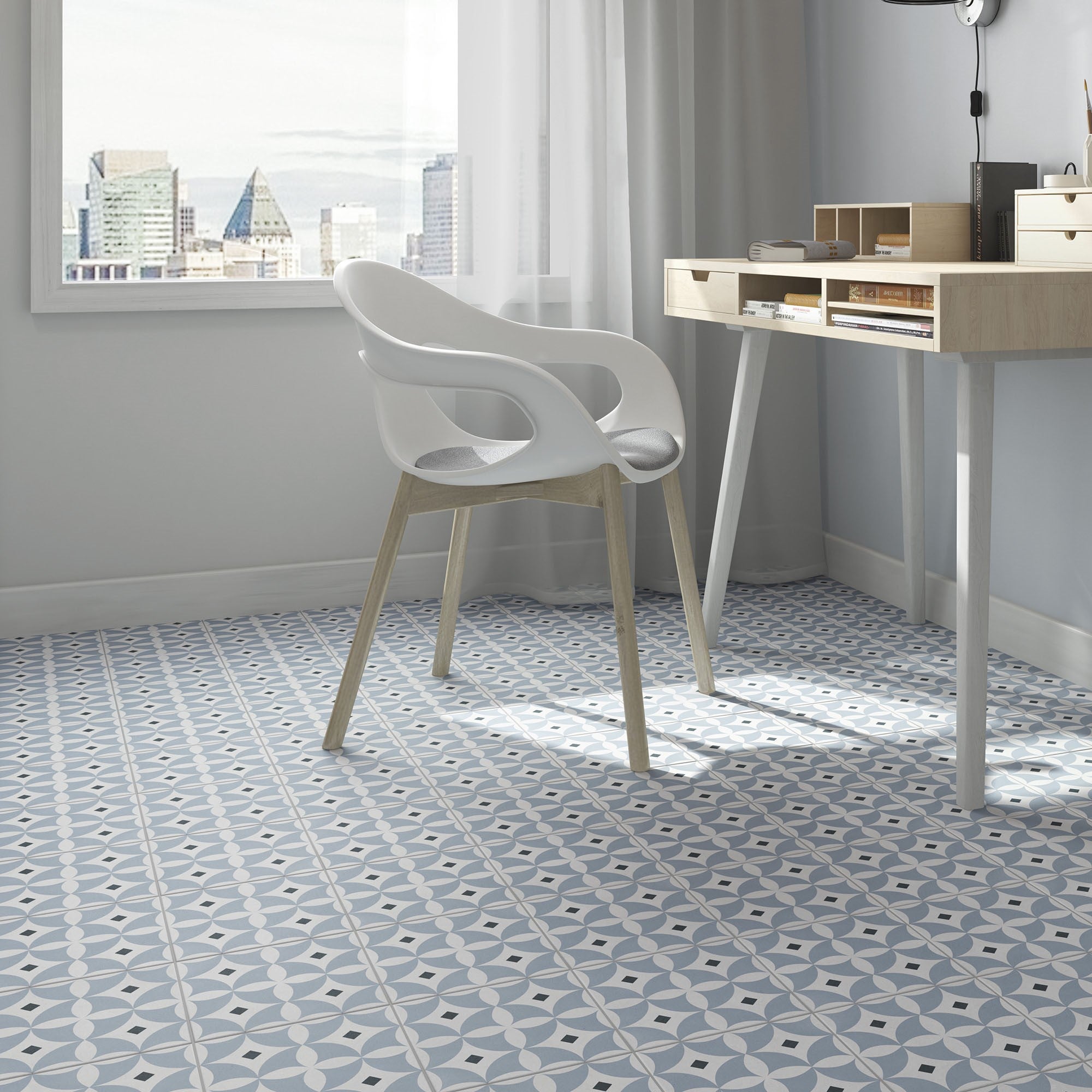 Carrelage premium effect ciment mat Cayenne 20x20 cm | Leroy Merlin